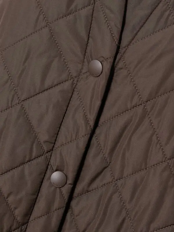Max Mara Berta Leather-trimmed Quilted Shell Coat