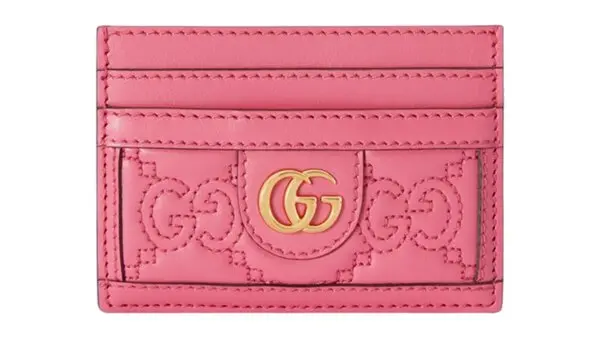 Gucci Gg Matelasse Card Case - Pink