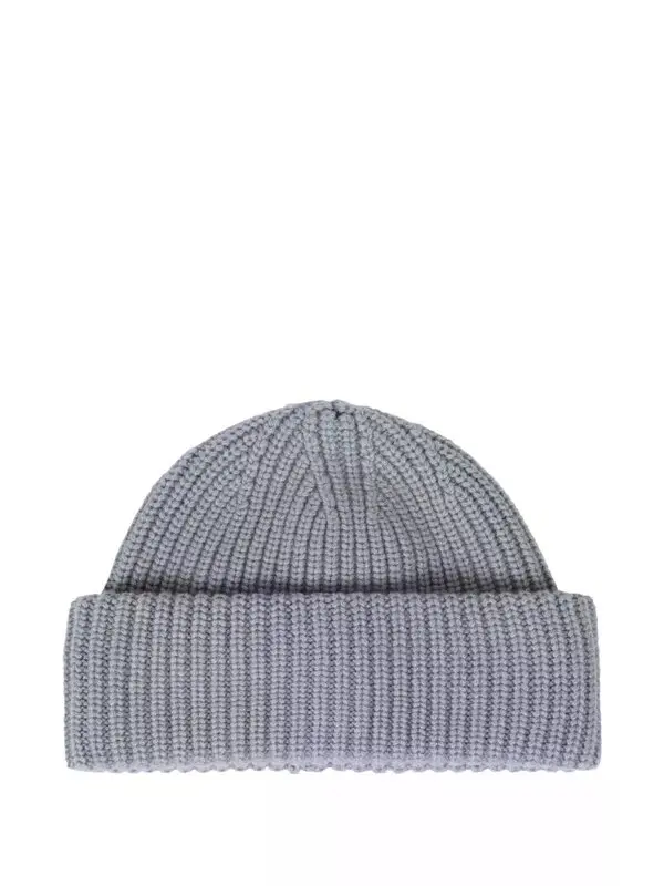 SLOWEAR Ribbed Cashmere Beanie - Grey