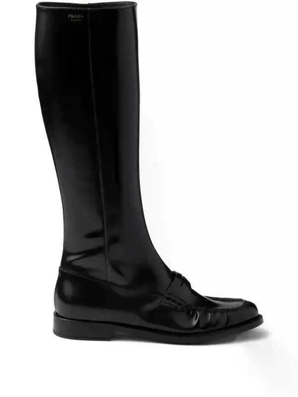 Prada Leather Zip-fastening Boots - Black