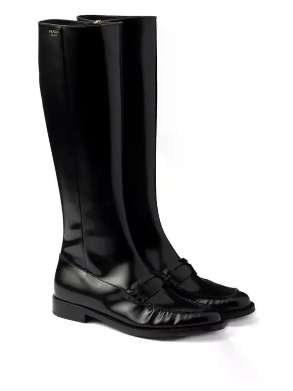 Prada Leather Zip-fastening Boots - Black