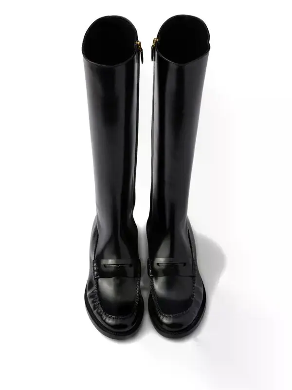 Prada Leather Zip-fastening Boots - Black