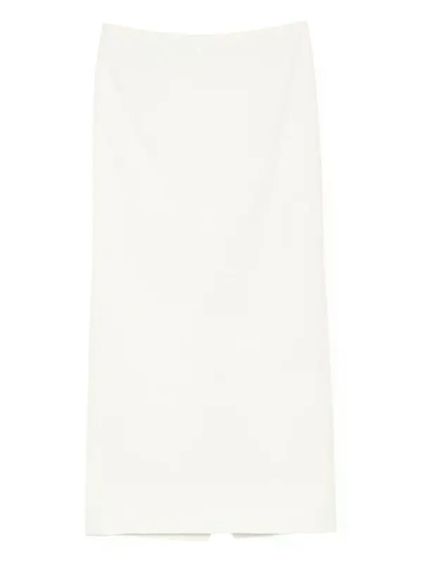 TOTEME Straight Wool Skirt - White