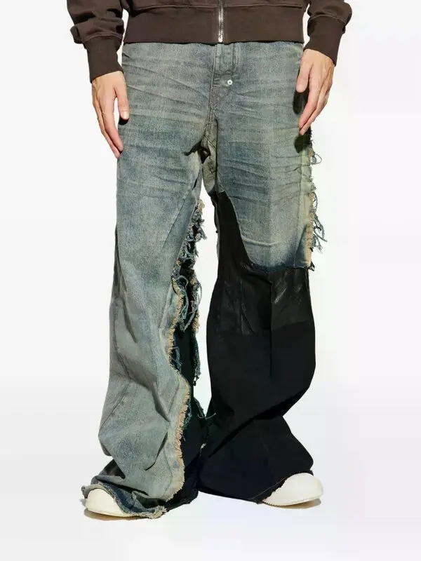 Rick Owens Joris Ripped-panel Jeans - Blue