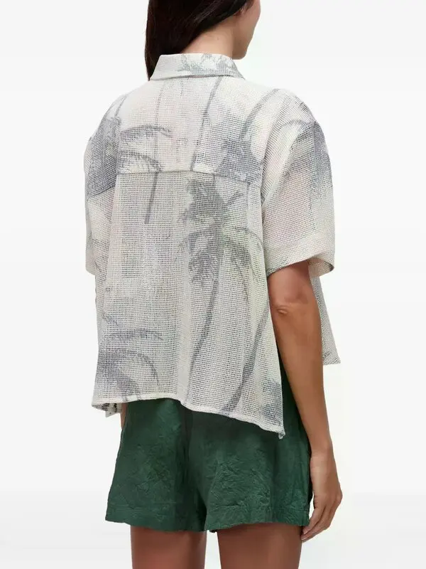 OSKLEN Palm-tree Print Mesh Shirt