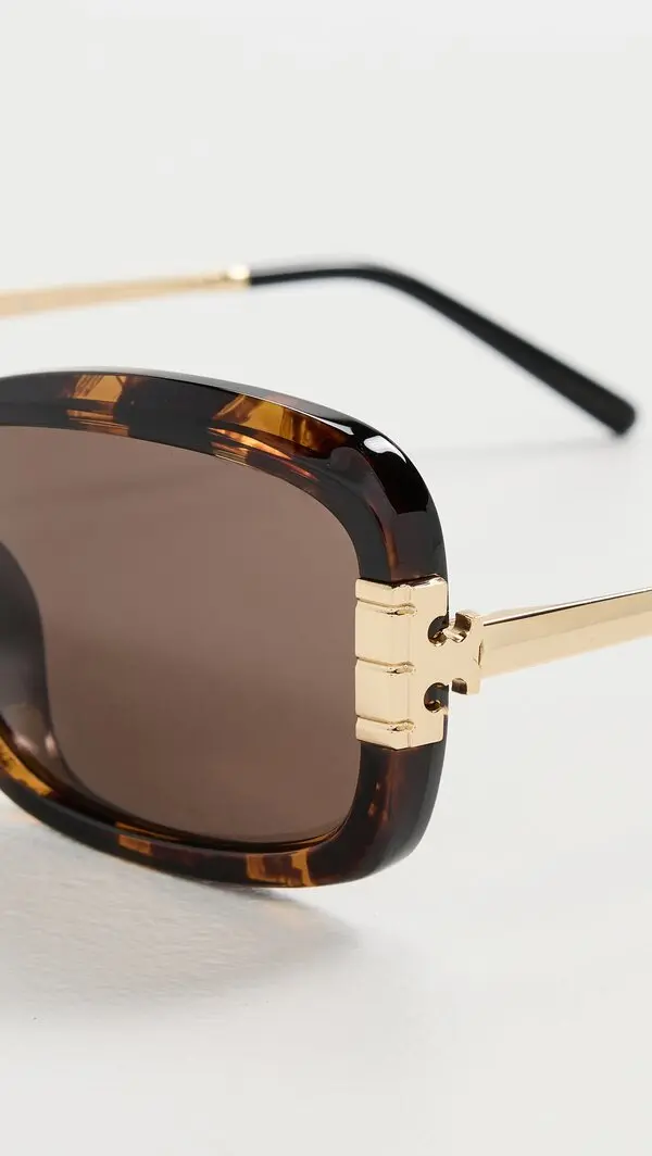 Tory Burch Square Frame Sunglasses - Tortoise | Editorialist display picture 1