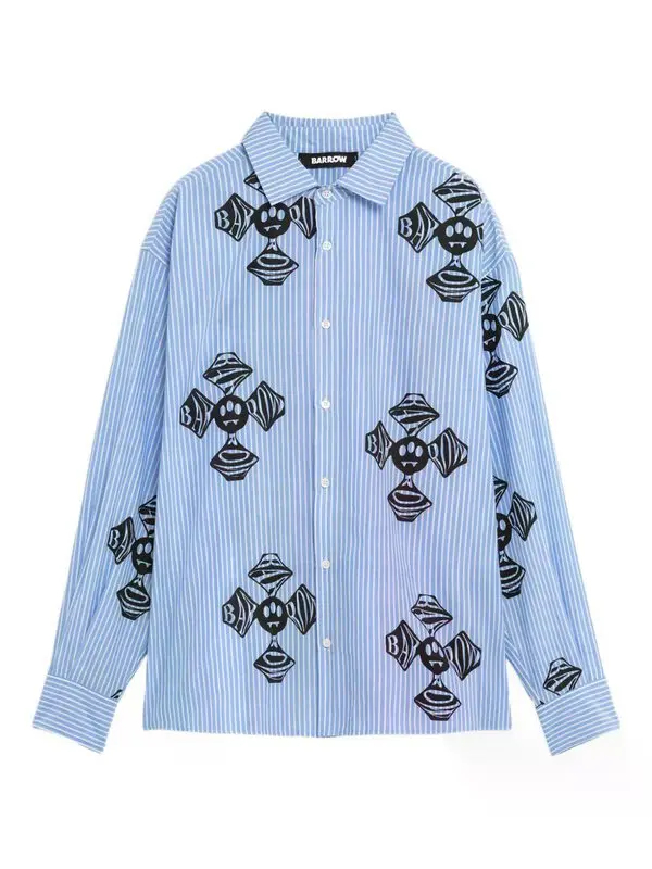 BARROW Striped Graphic Shirt