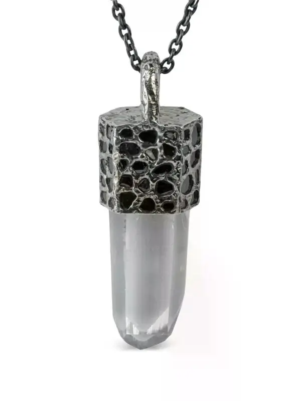 PARTS OF FOUR Pavé Talisman Necklace - Silver
