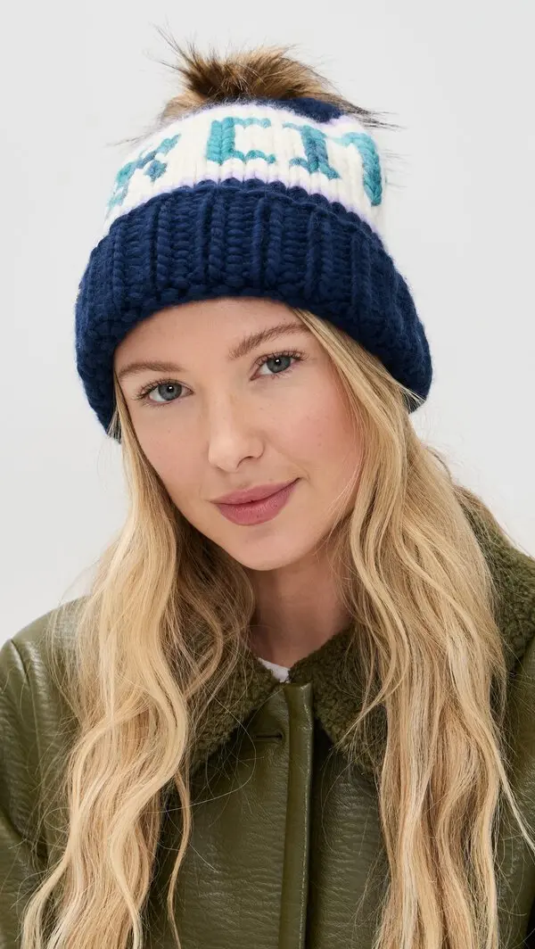 Lele Sadoughi Park City Beanie - Navy | Editorialist display picture 1