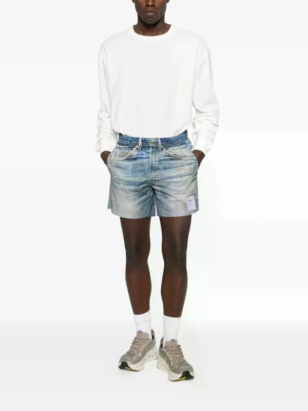 Satisfy Whiskering-effect Denim Shorts