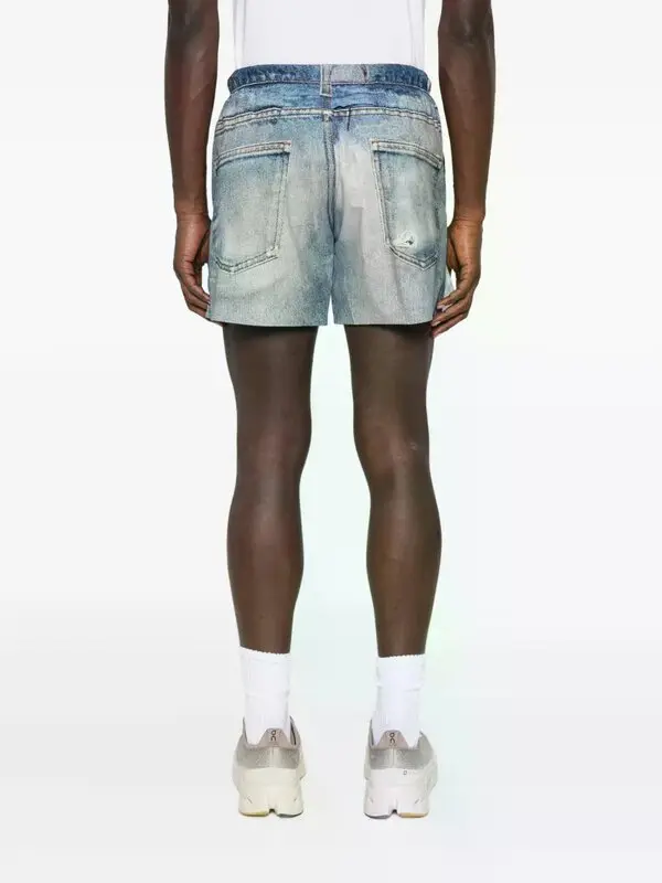 Satisfy Whiskering-effect Denim Shorts