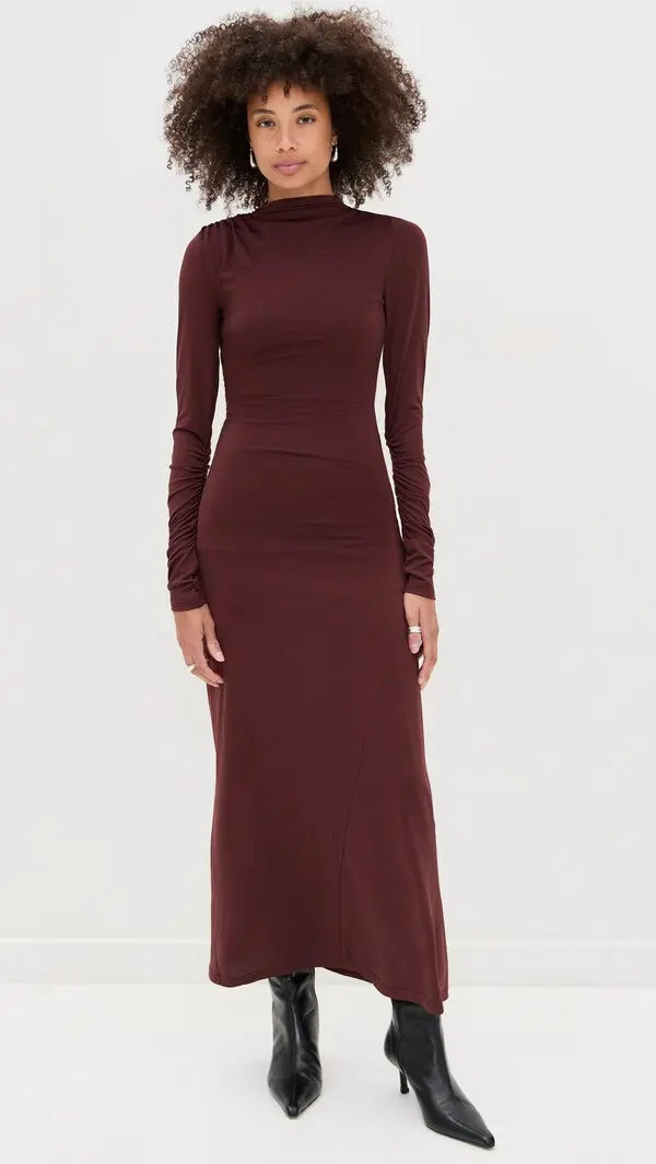 Lioness Contour Maxi Dress - Chocolate