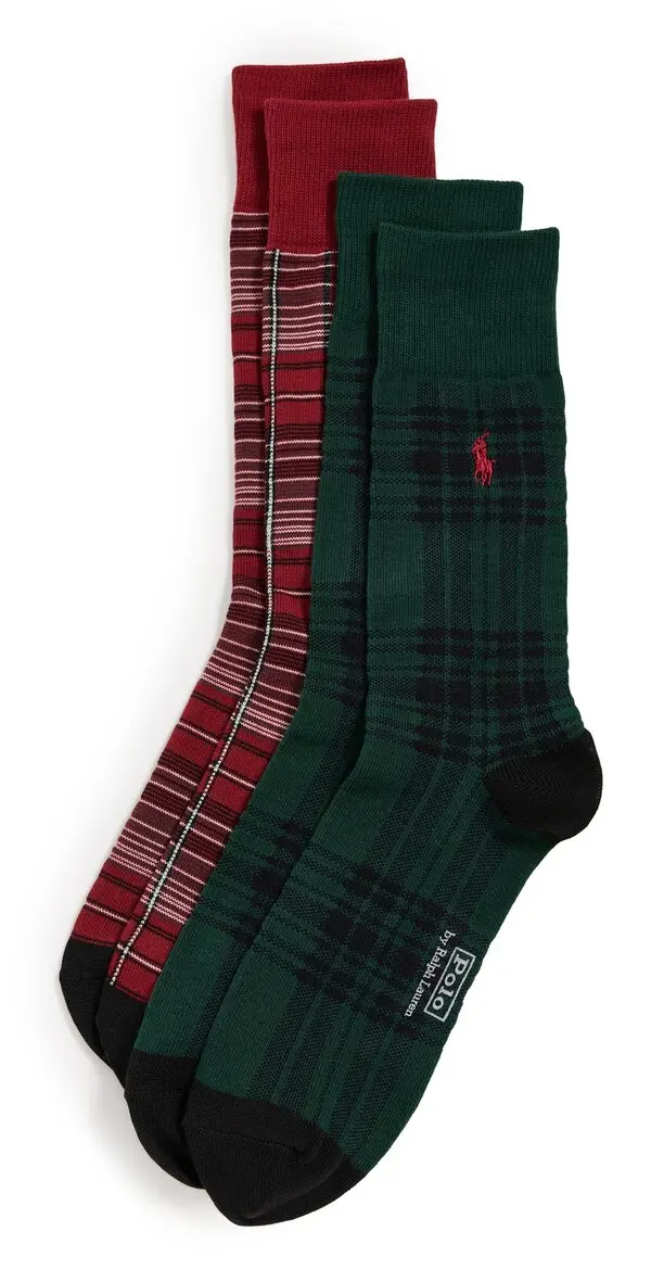 Ralph Lauren Plaid Socks Set - Red