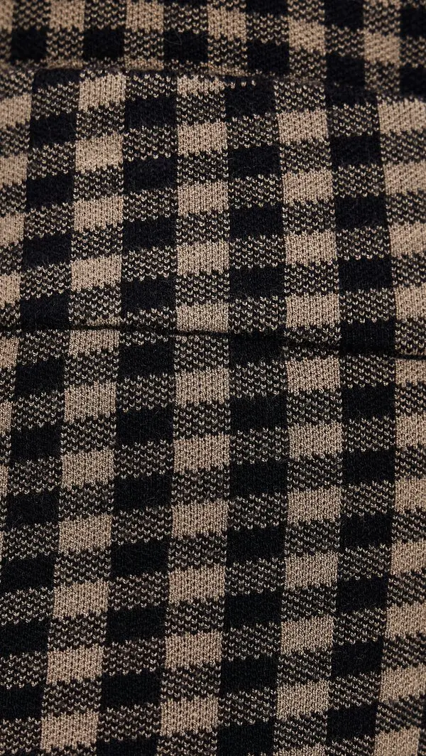 LE BOP Gingham Flare Pants - Chocolate/black