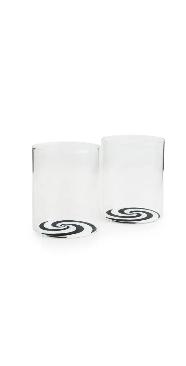FAZEEK Swirl Tumbler Set Of 2 - Black/white