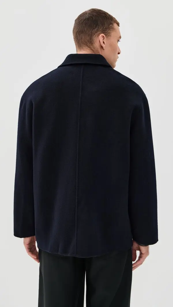 Officine Générale Vasco Double Split Wool Jacket - Dark Navy