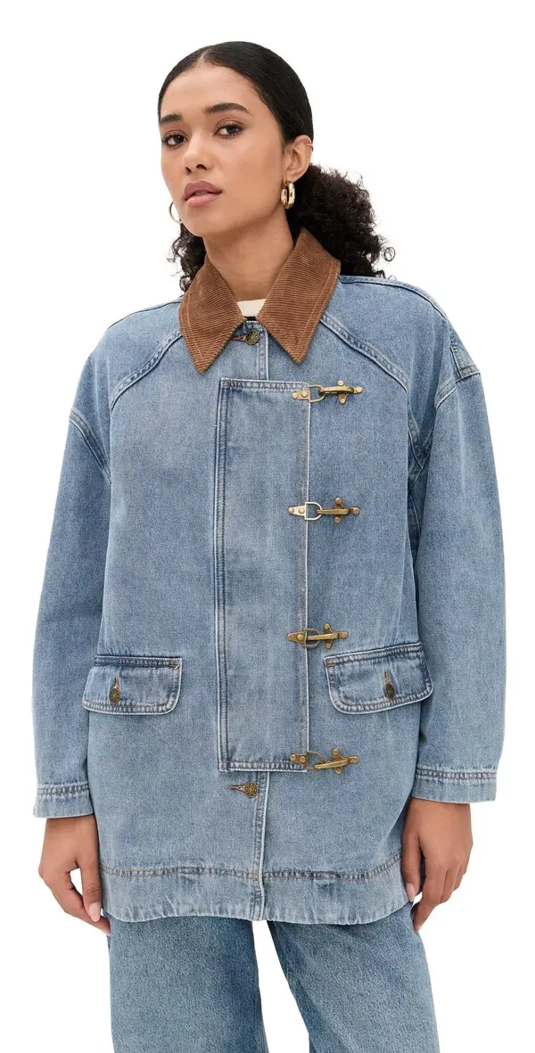 Lioness District Denim Jacket With Corduroy Trim