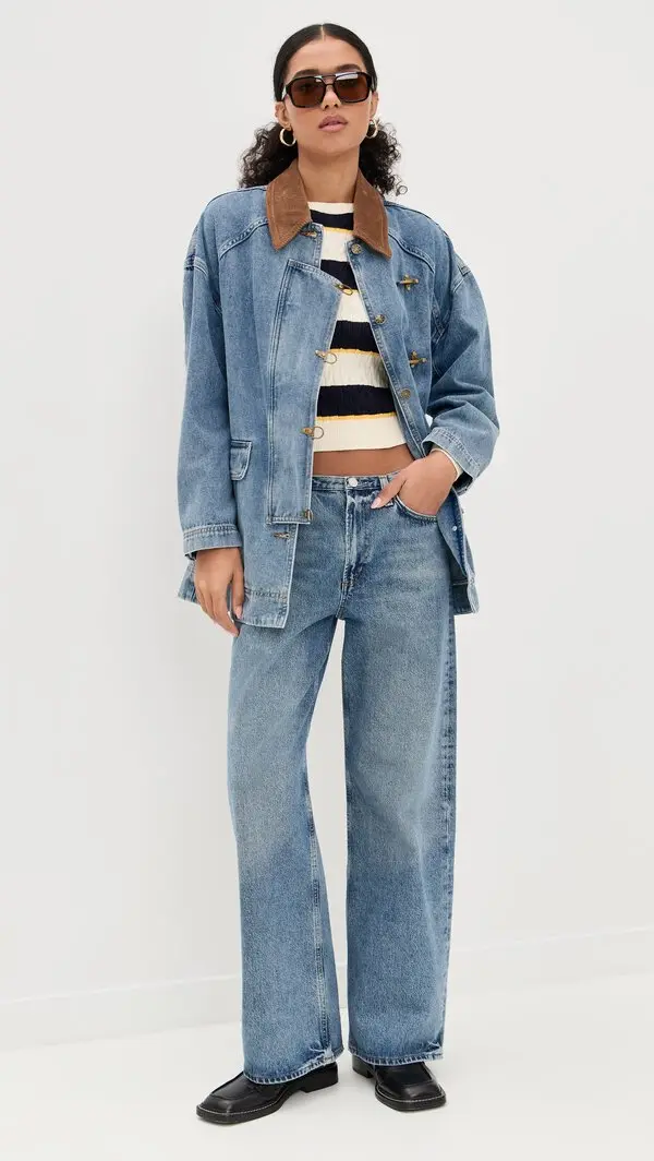 Lioness District Denim Jacket With Corduroy Trim
