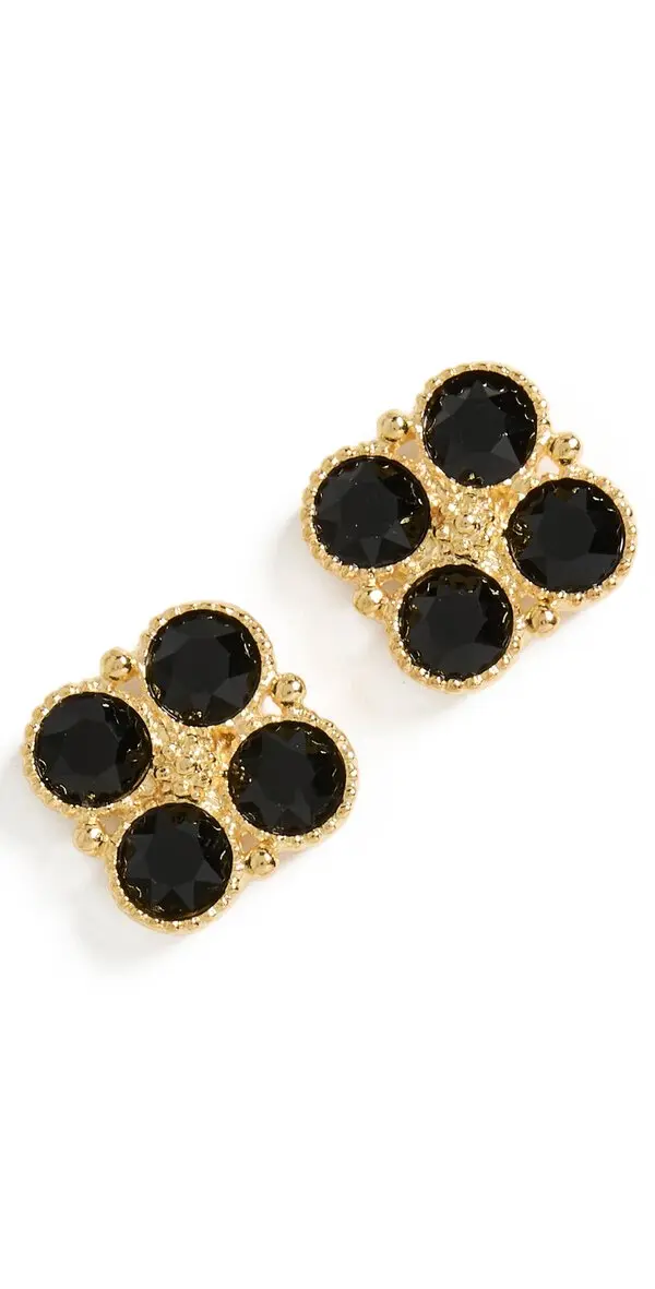 KENNETH JAY LANE Gold Post Earrings - Gold/jet