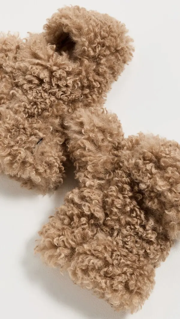 Apparis Coco Bouclette Fingerless Gloves - Camel