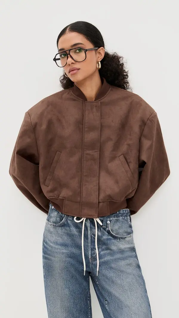 Lioness Legacy Faux Suede Bomber Jacket