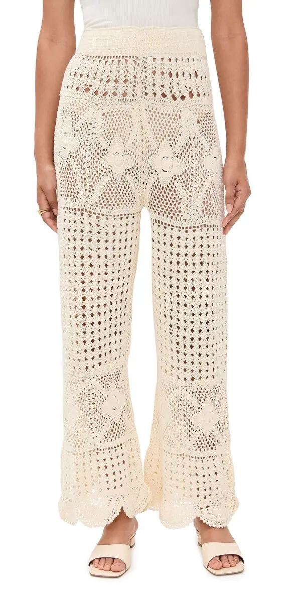 Agua Bendita Wesley Crochet Pants - White