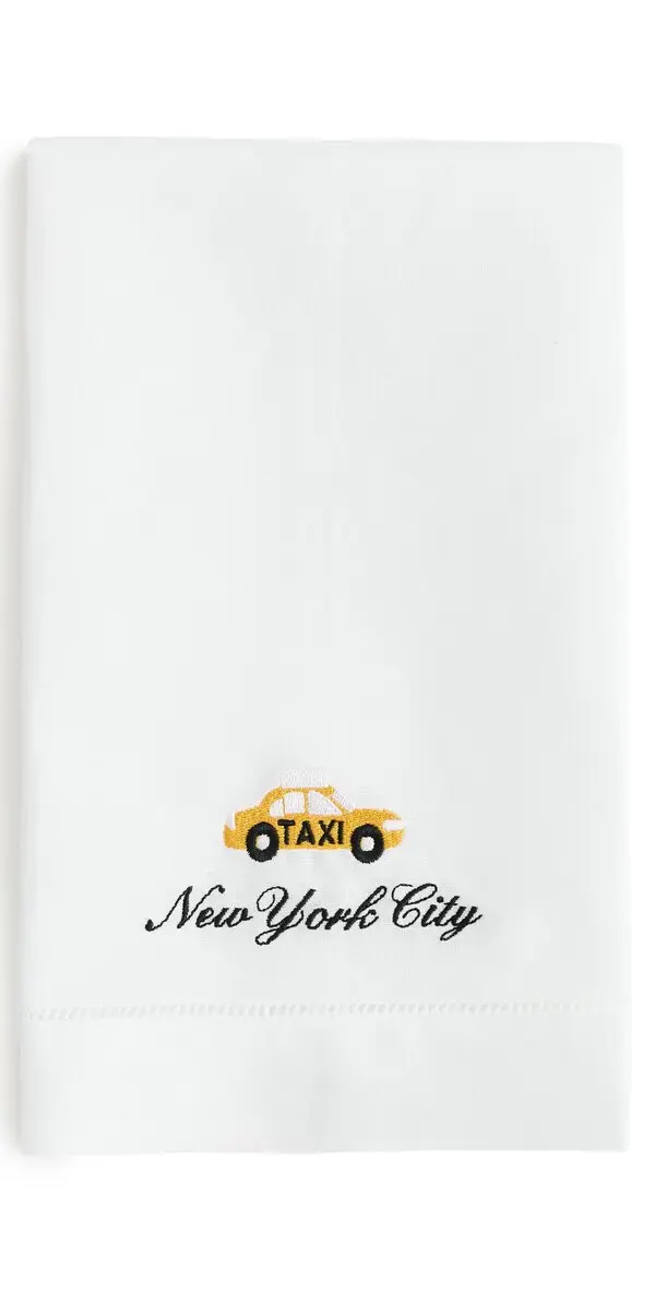ABBODE Nyc Taxi Tea Towel - White