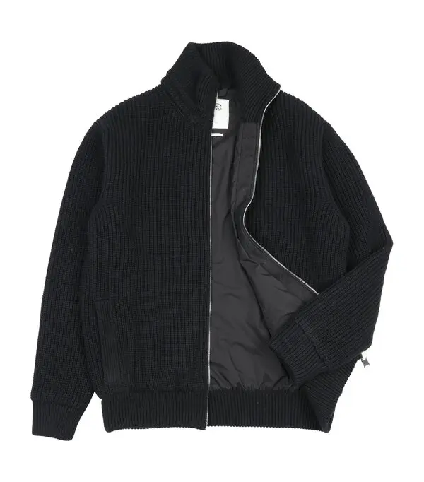 VALSTAR Cashmere Ribbed Bomber Jacket