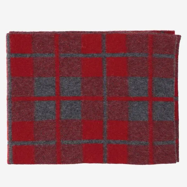 Guest In Residence Wool And Cashmere Scarf With Check Pattern - Red