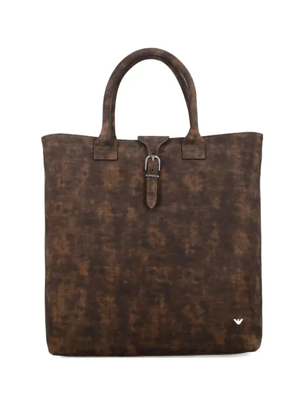 Emporio Armani Leather Tote Bag - Brown