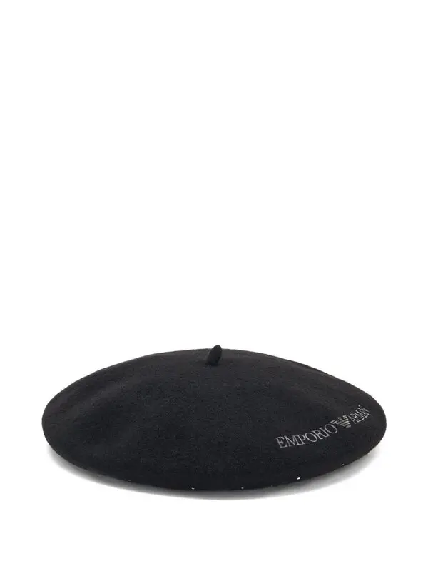 Emporio Armani Wool Basque Hat - Black