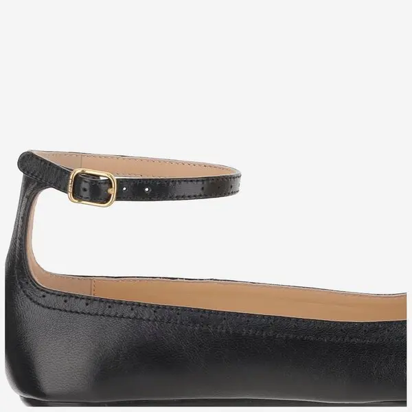 Chloé Mixed Leather Ballerina Flats - Black