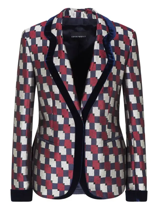 Emporio Armani Printed Single-breasted Jacket - Multicolour