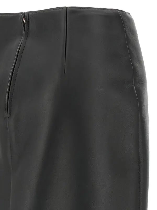 Fendi Nappa Leather Midi Skirt