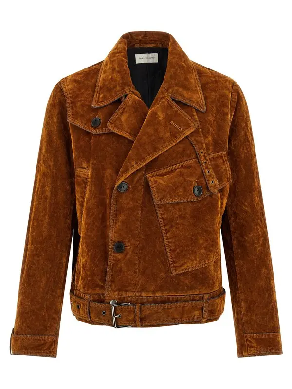 Dries Van Noten Velvet Biker Jacket