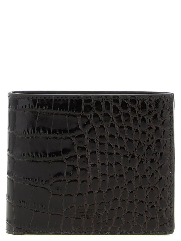 TOM FORD Crocodile Leather Wallet - Brown
