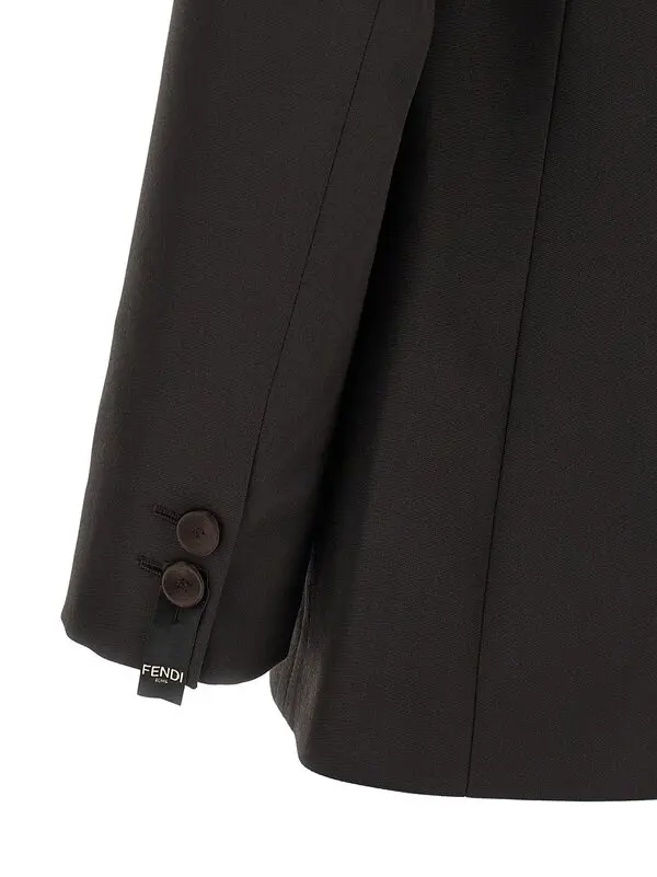 Fendi Crepe Wool Single-breasted Blazer