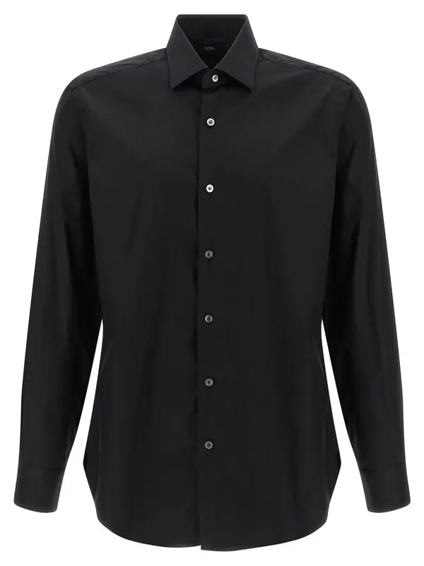 BARBA NAPOLI Stretch Cotton Poplin Shirt