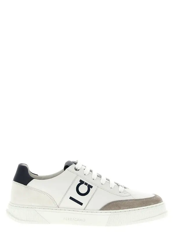 FERRAGAMO Alaska Leather Sneakers - White/black
