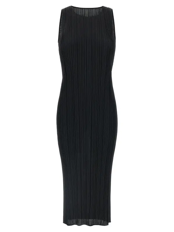 Issey Miyake Pleated Sleeveless Midi Dress