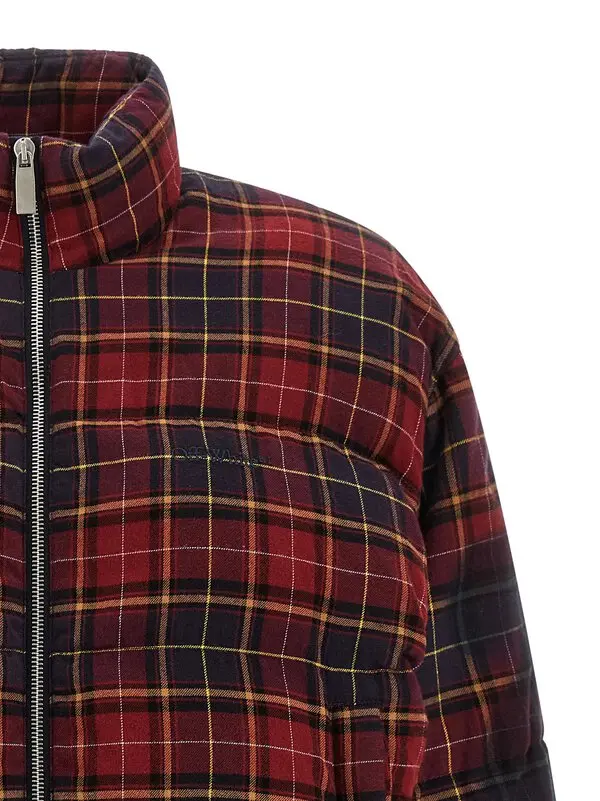 Off White Off-white Check Flan Arrow Spray Down Jacket - Bordeaux