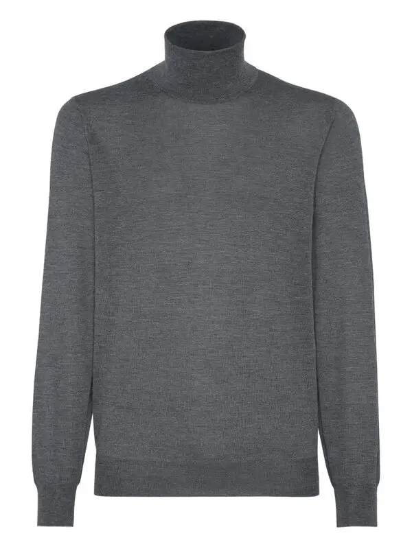 Brunello Cucinelli Cashmere Blend Turtleneck Sweater - Grey