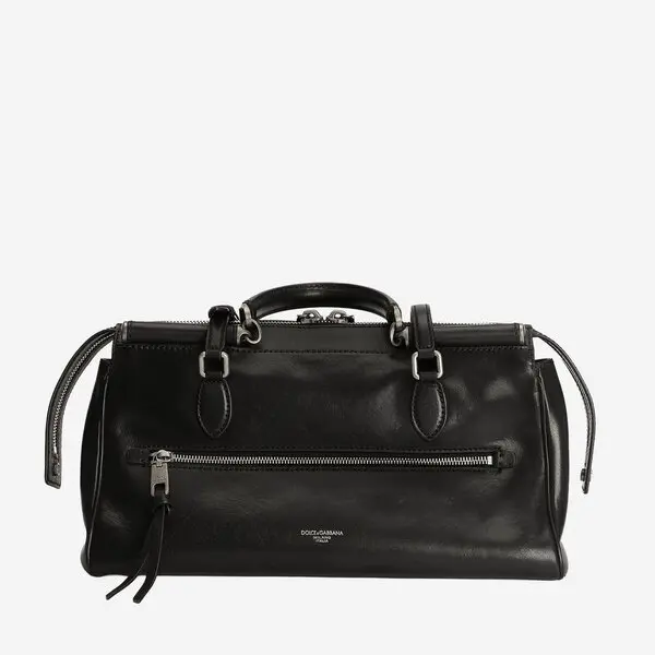 Dolce & Gabbana Vittoria Calfskin Leather Bag - Black