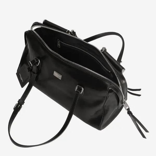Dolce & Gabbana Vittoria Calfskin Leather Bag - Black