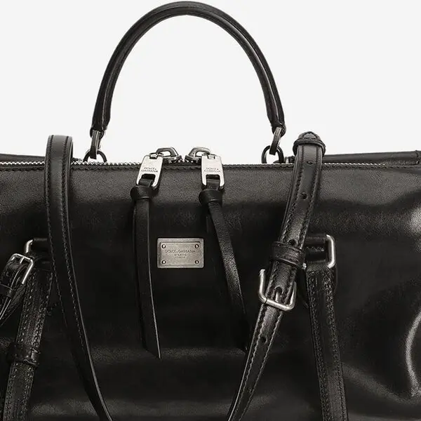Dolce & Gabbana Vittoria Calfskin Leather Bag - Black