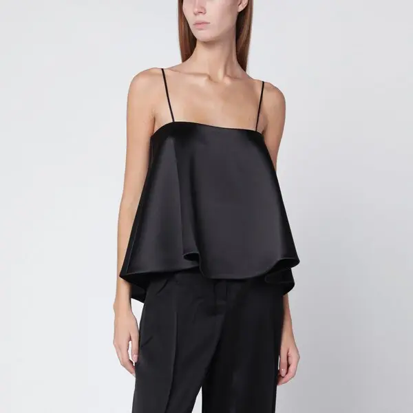 RÓHE Satin Peplum Top