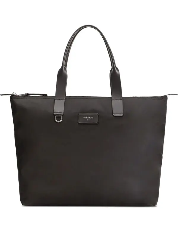 Dolce & Gabbana Adamo Nylon And Leather Tote Bag - Black