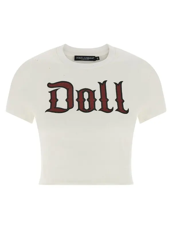 Dolce & Gabbana Cotton Jersey T-shirt With Pleated Details - White
