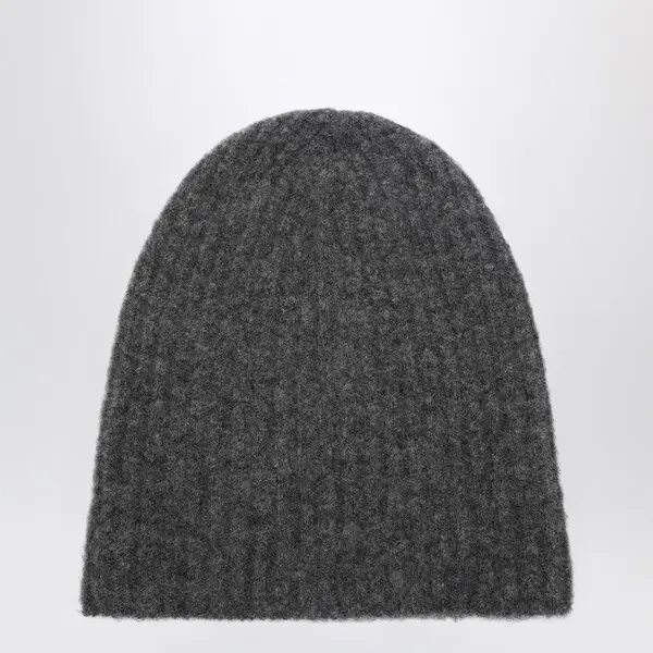 ROBERTO COLLINA Cashmere And Silk Ribbed Beanie - Grey