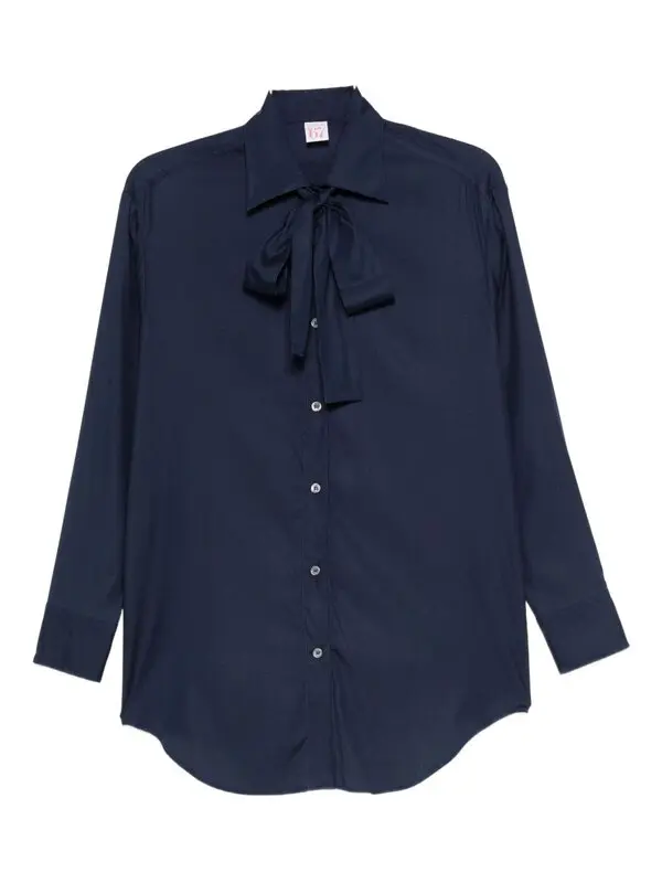 ARCHIVIO '67 Bow Tie Silk Shirt - Blue